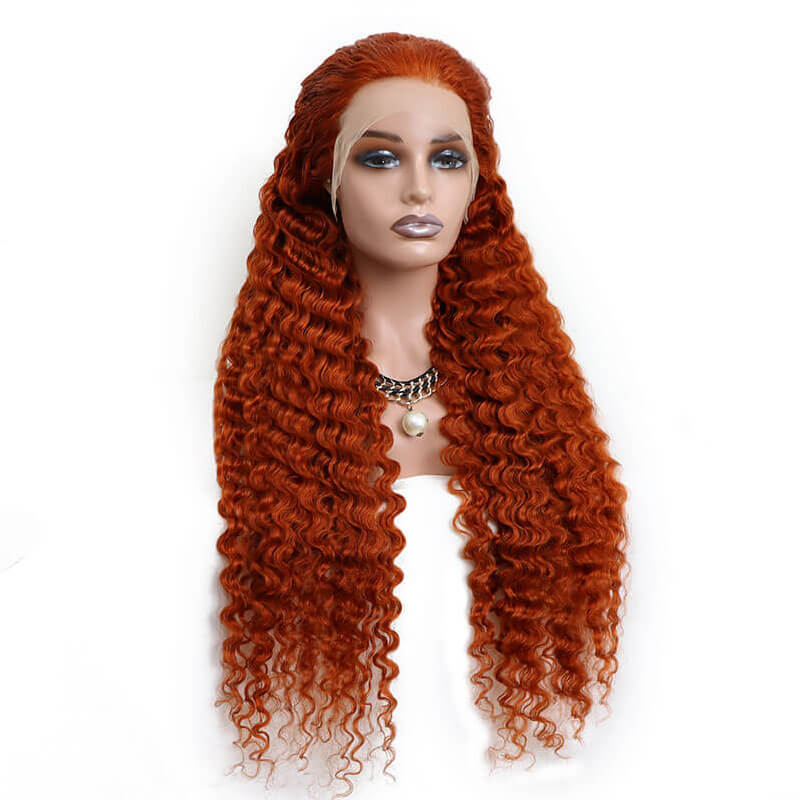 Ginger Deep Wave Wig 350 Hair Lace Closure Wig Lace Front Wig | FAVHAIR
